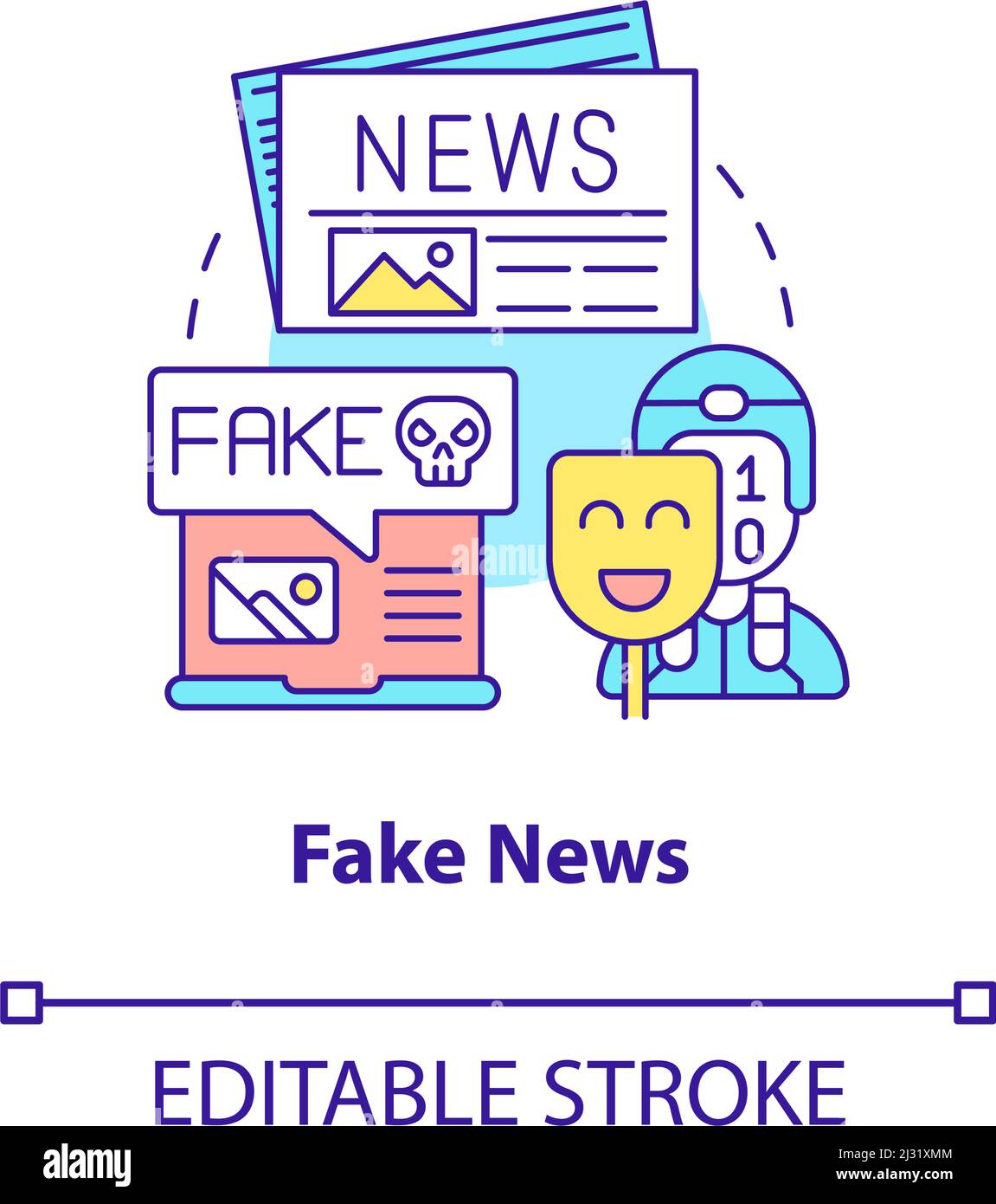 Fake news concept icon Stock Vector Image & Art - Alamy