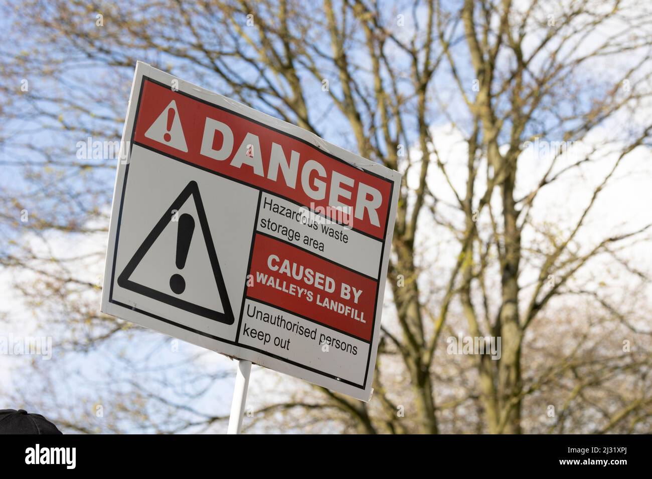 protesters demonstrating outside of walleys quarry waste landfill site ...