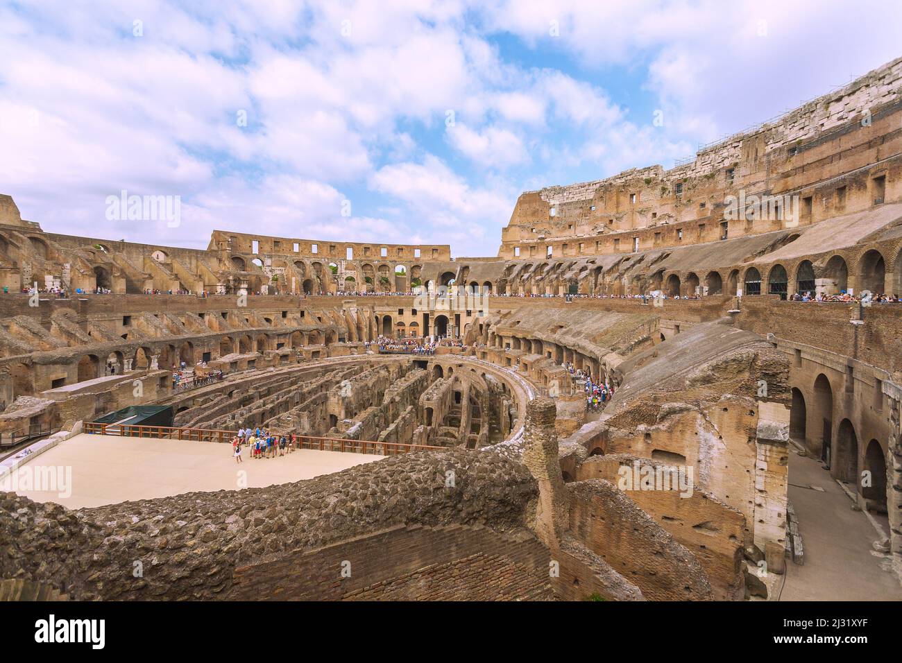 Rome, Colosseum interior view with tiers and arena Stock Photo - Alamy