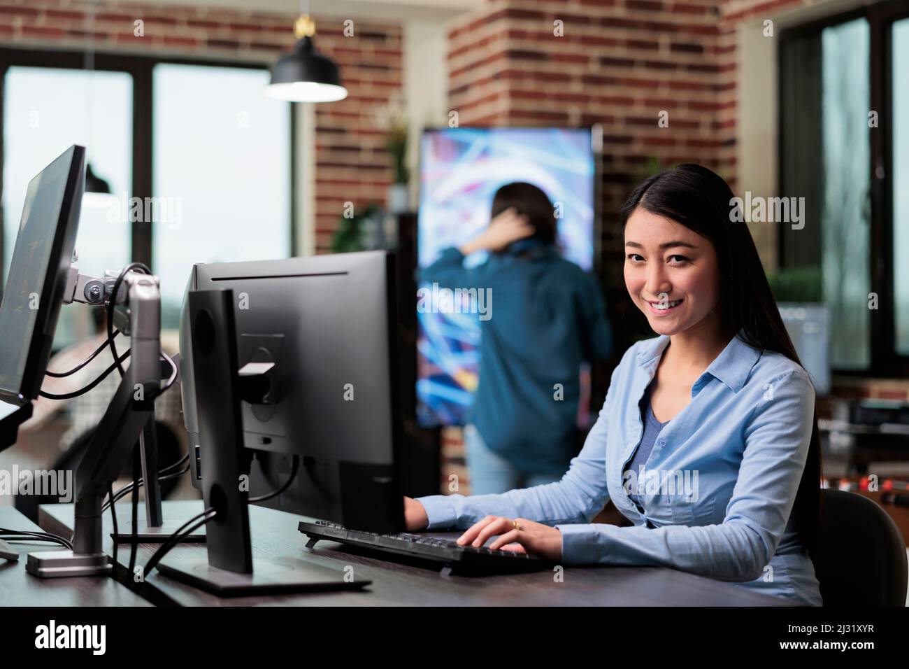 Game creator developing videogame hi-res stock photography and images ...