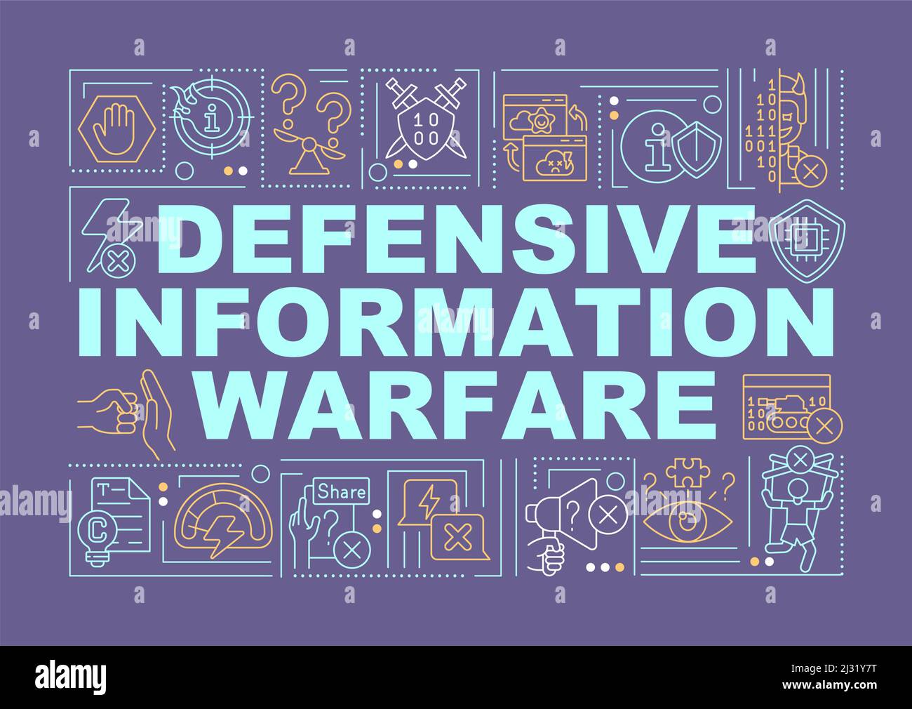 Defensive information warfare word concepts purple banner Stock Vector ...