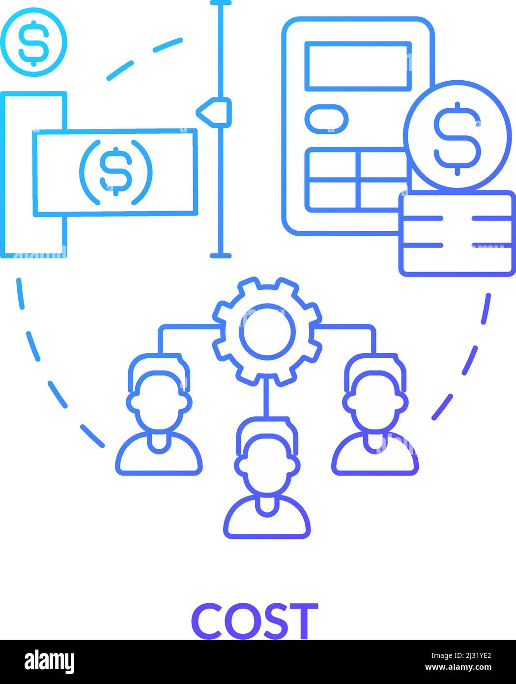 Cost blue gradient concept icon Stock Vector Image & Art - Alamy