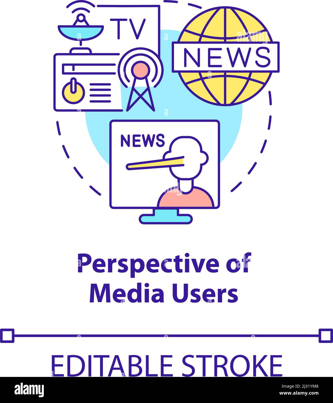 Perspective of media users concept icon Stock Vector Image & Art - Alamy