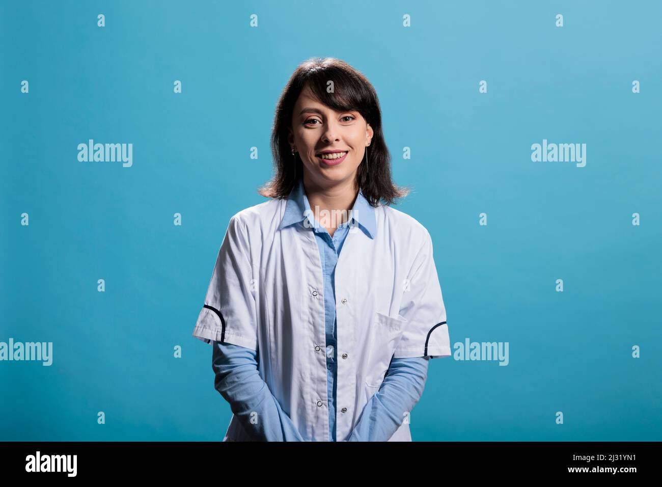 Happy biomedical scientist smiling camera hi-res stock photography and ...