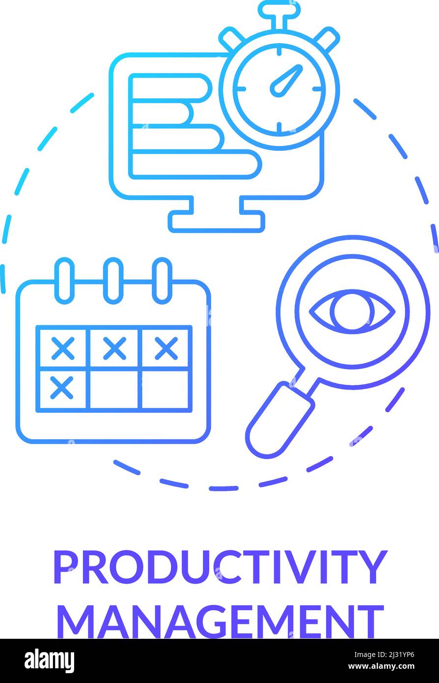 Productivity management blue gradient concept icon Stock Vector Image ...