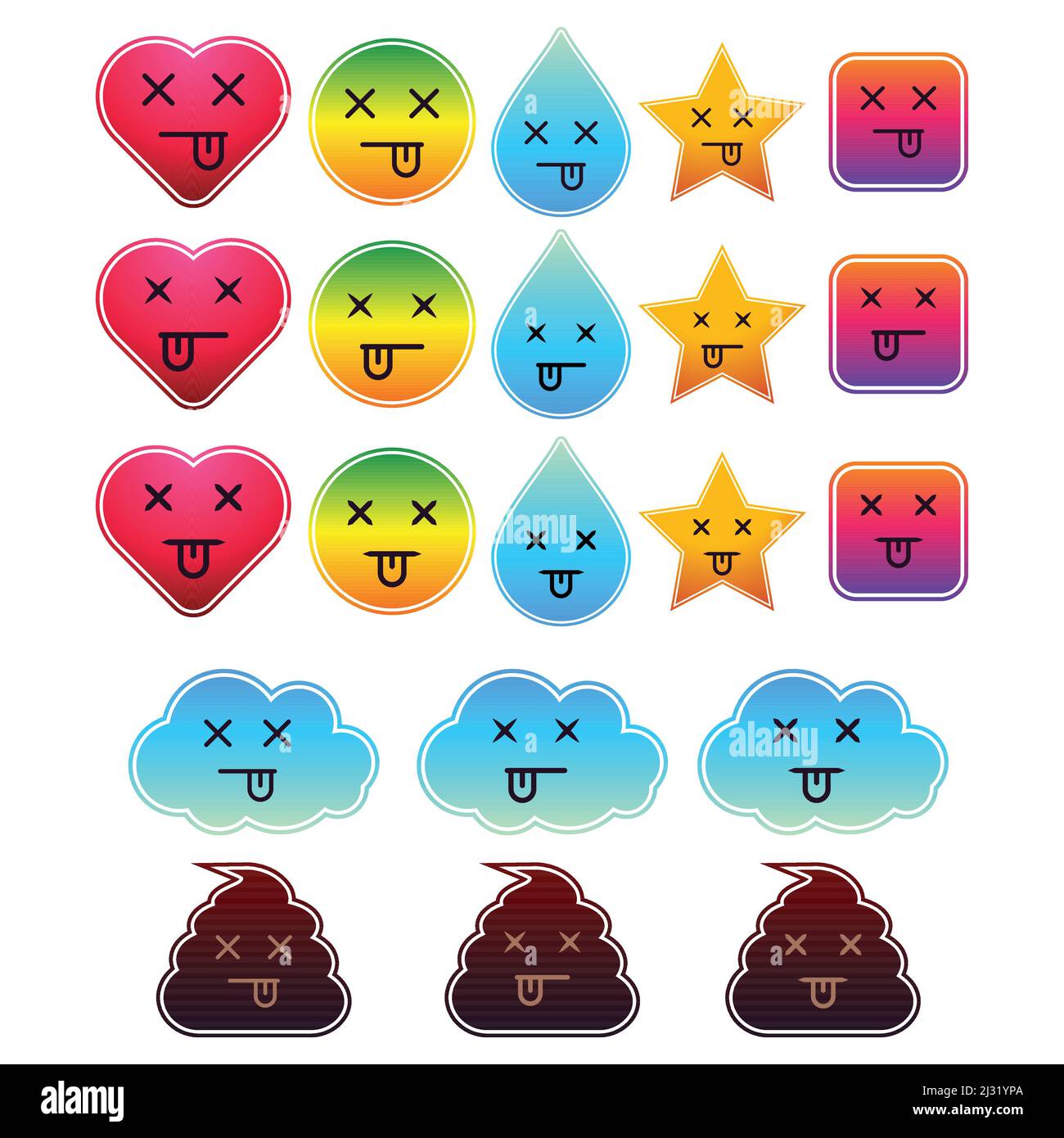 Emoji cartoon character artwork design Stock Vector Image & Art - Alamy