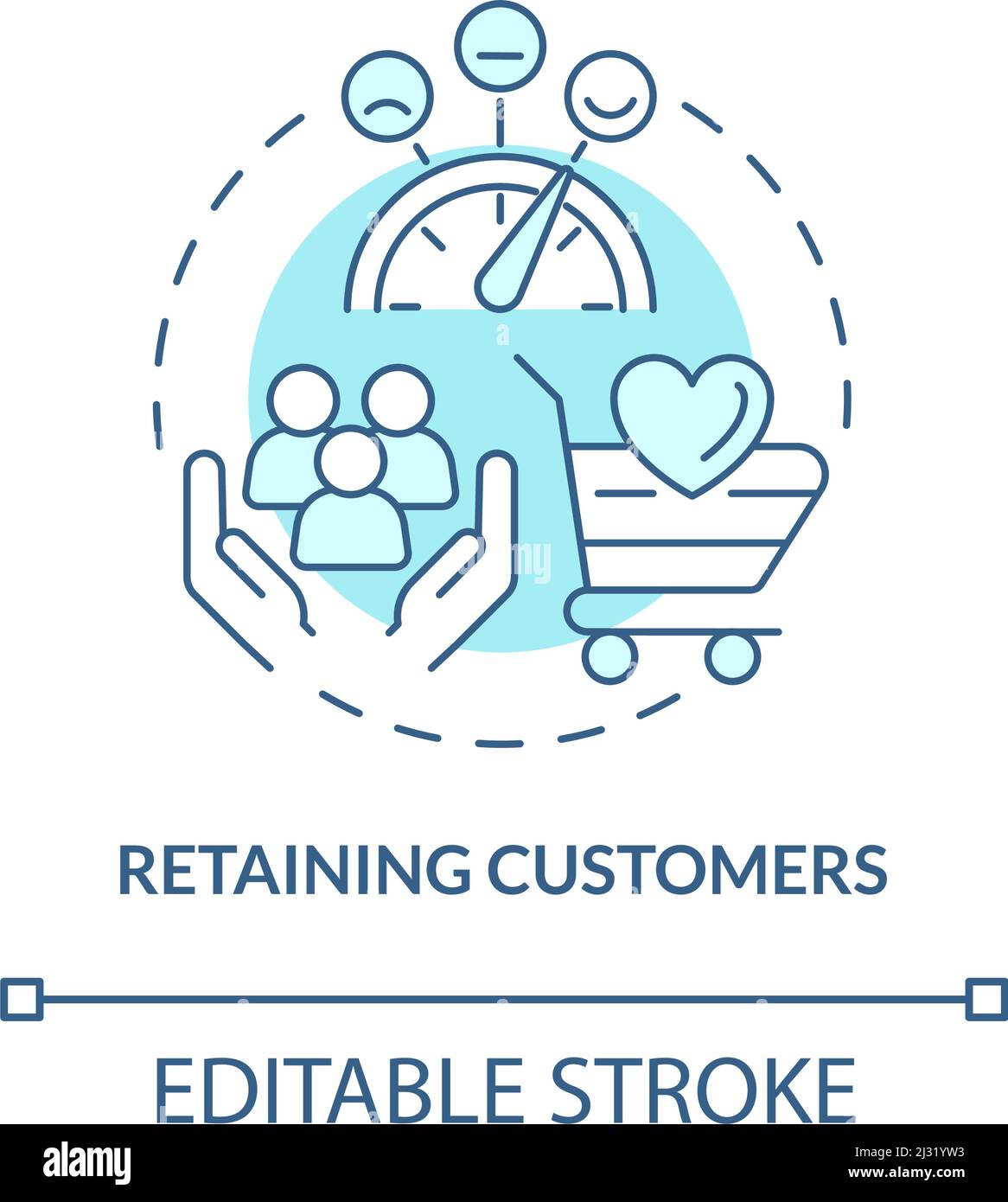 Retaining customers turquoise concept icon Stock Vector Image & Art - Alamy