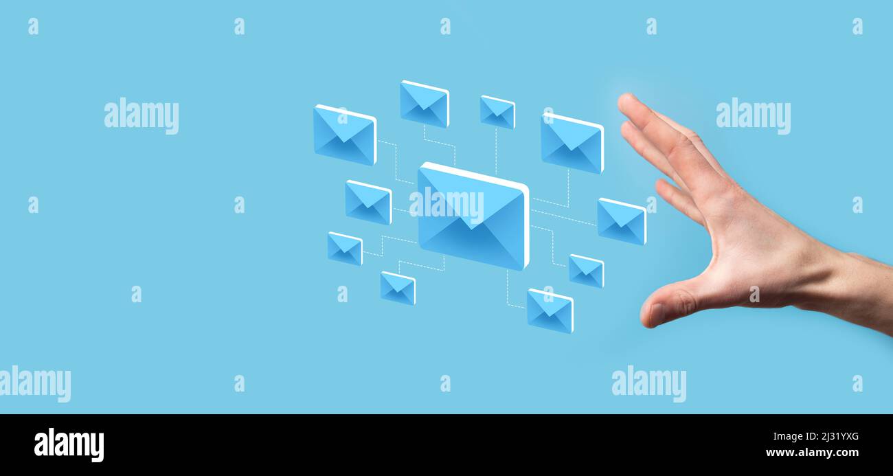 Email marketing and newsletter concept.Contact us by newsletter email ...