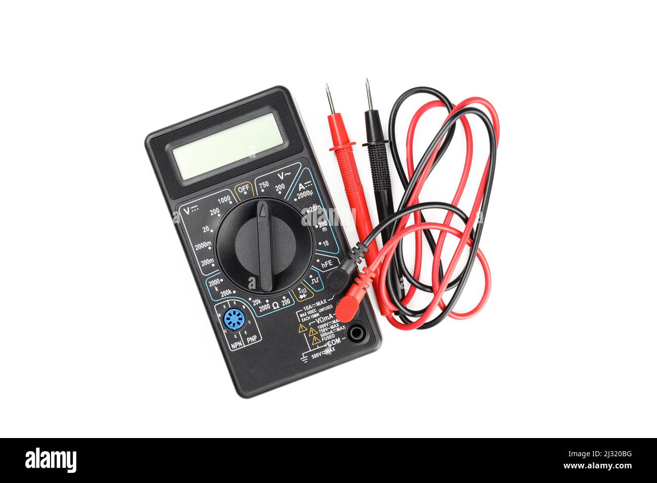 Multimeter isolated on white background, top view Stock Photo - Alamy
