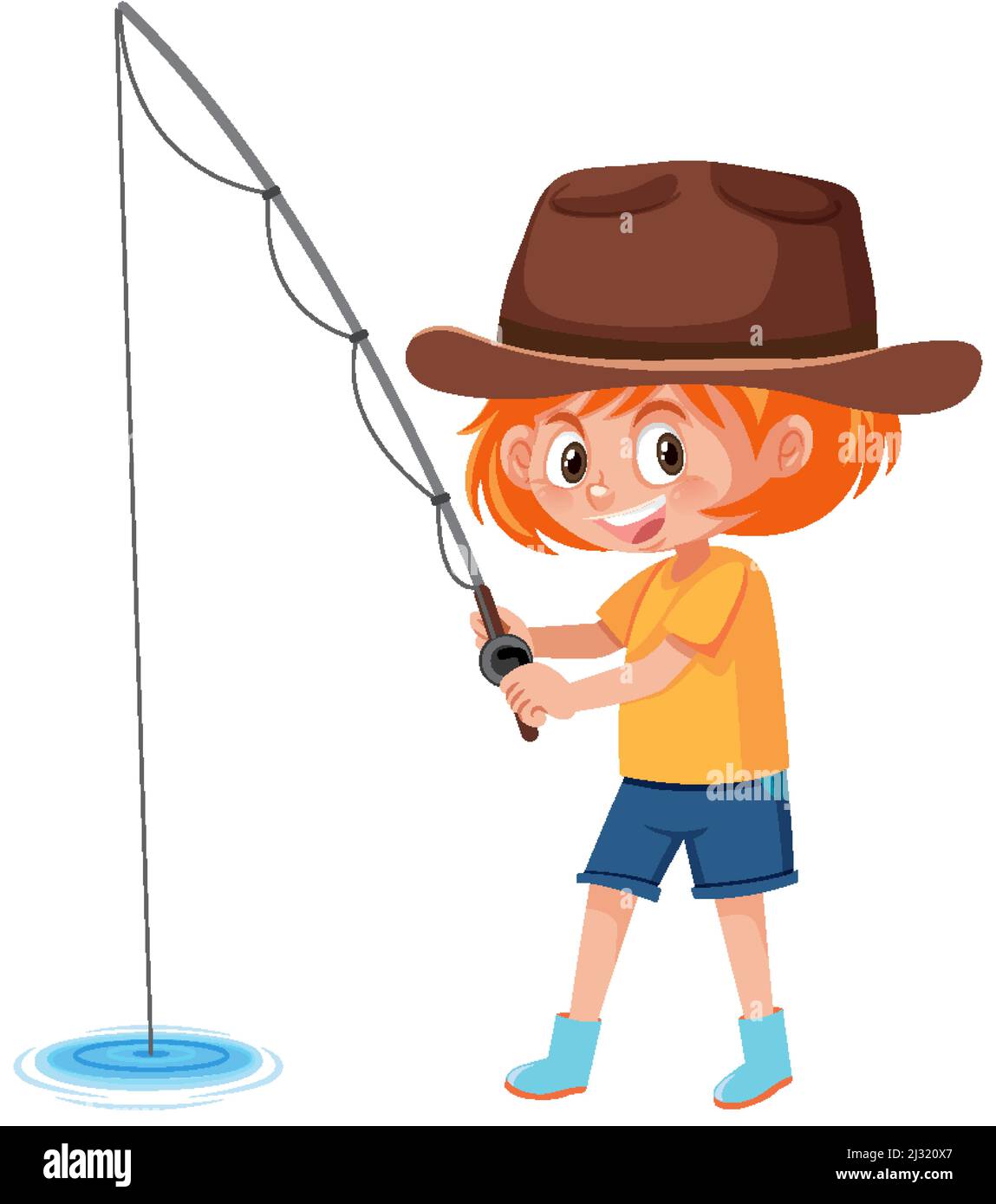 Girl Fishing Cartoon