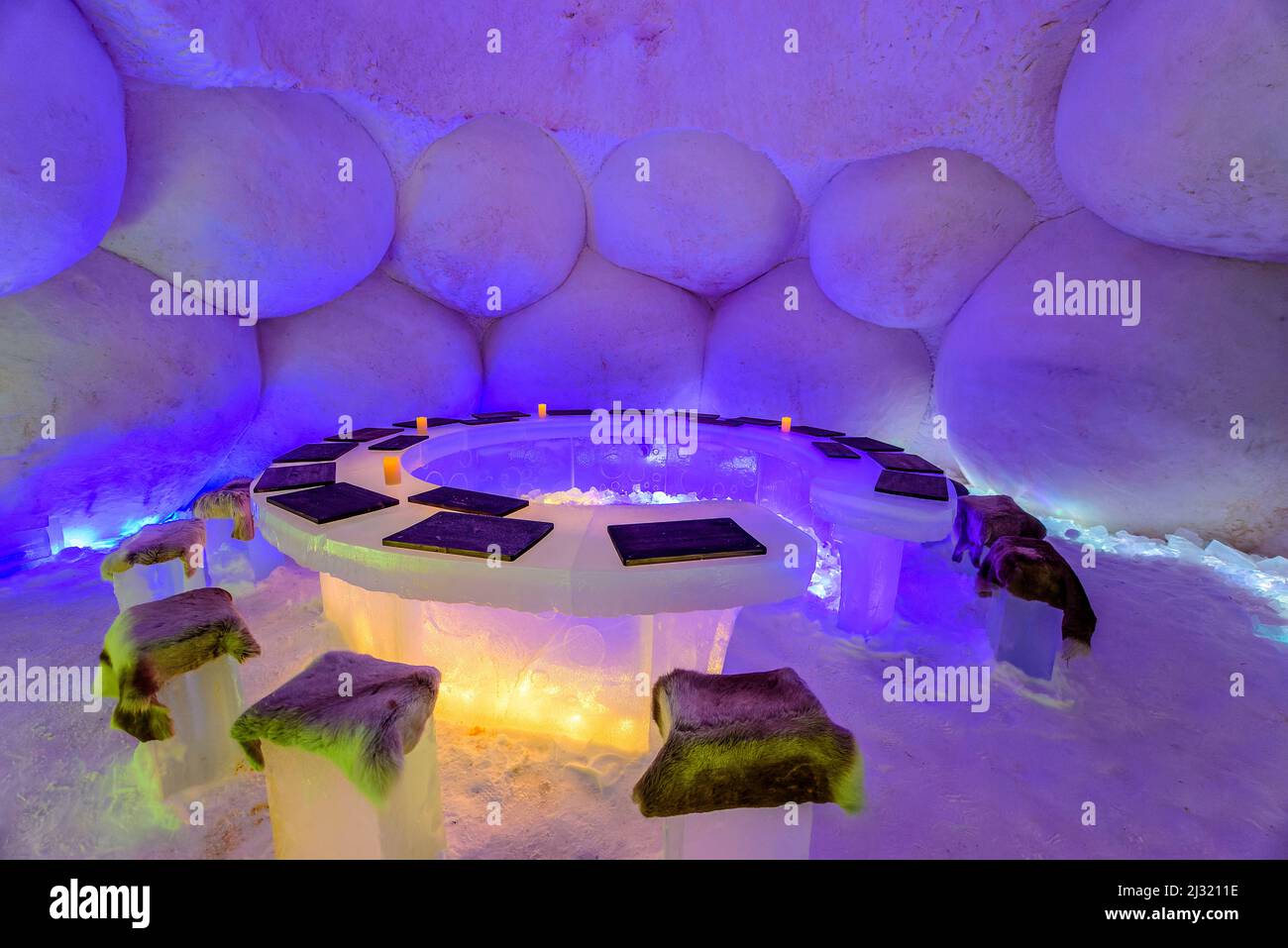Hotel made of ice, Arctic Snow Hotel, Rovaniemi, Finland Stock Photo ...