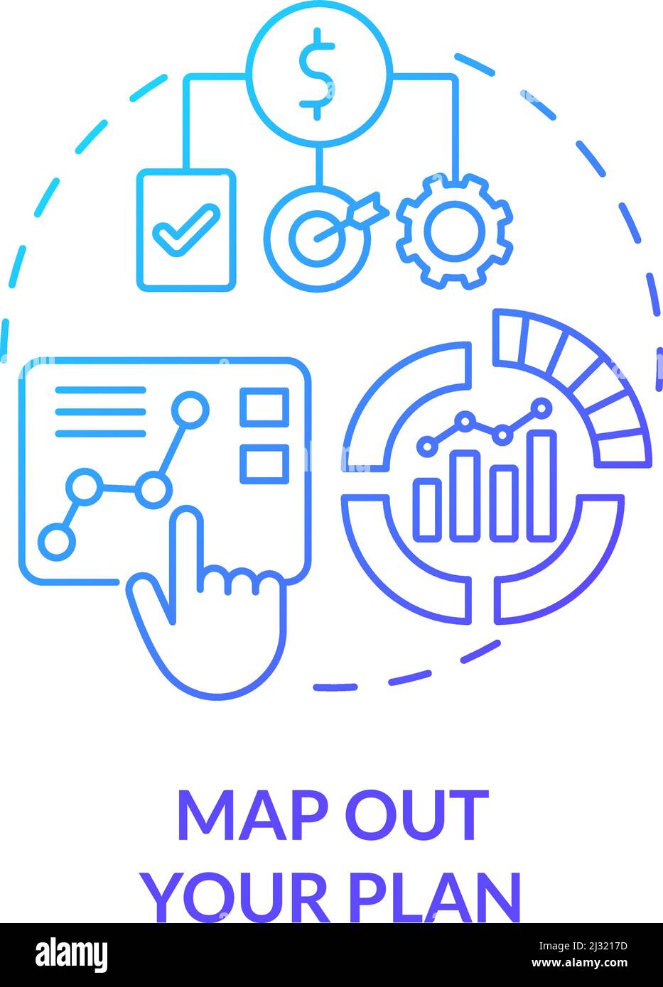 Map out your plan blue gradient concept icon Stock Vector Image & Art ...