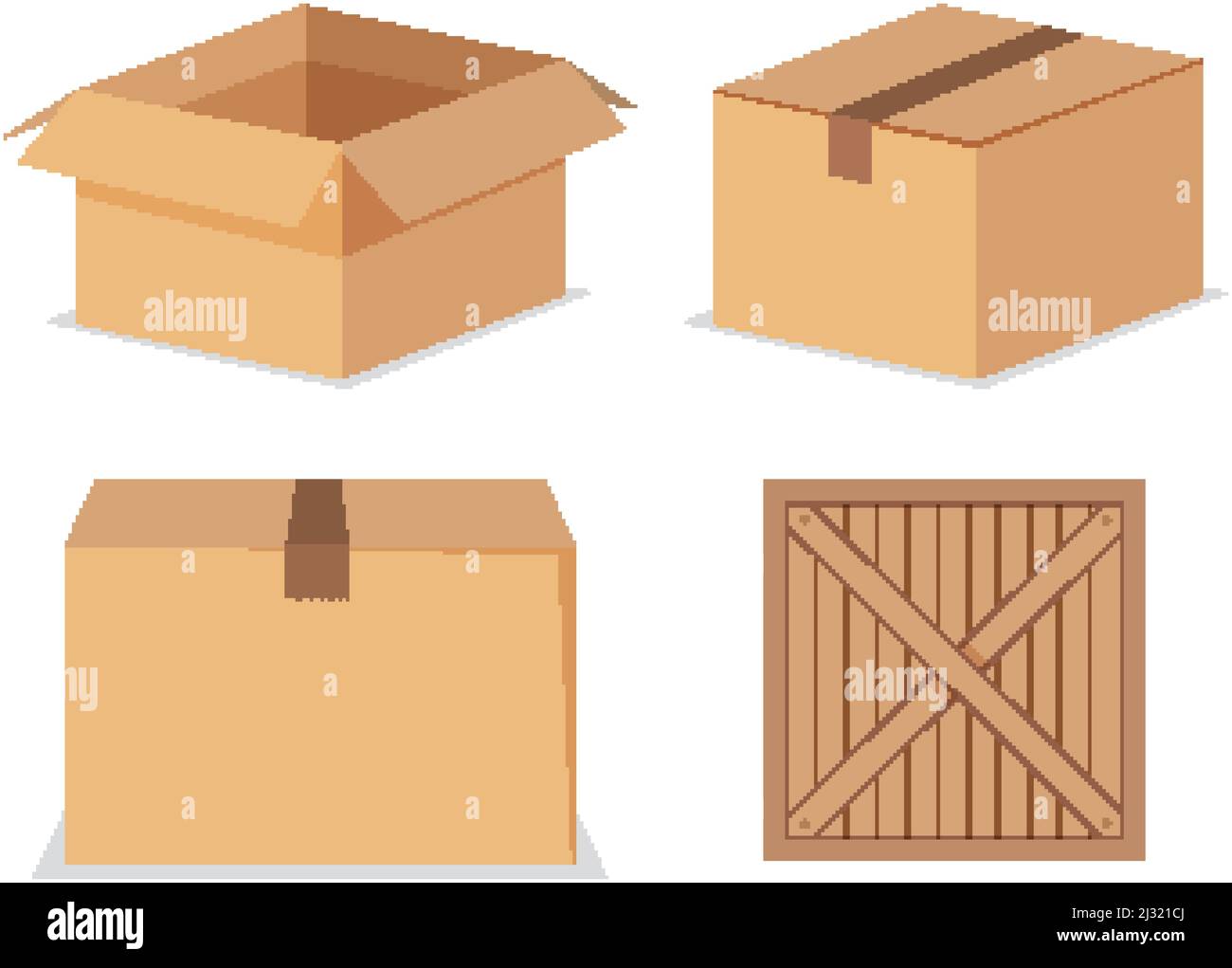 Set of box on white background illustration Stock Vector Image & Art ...