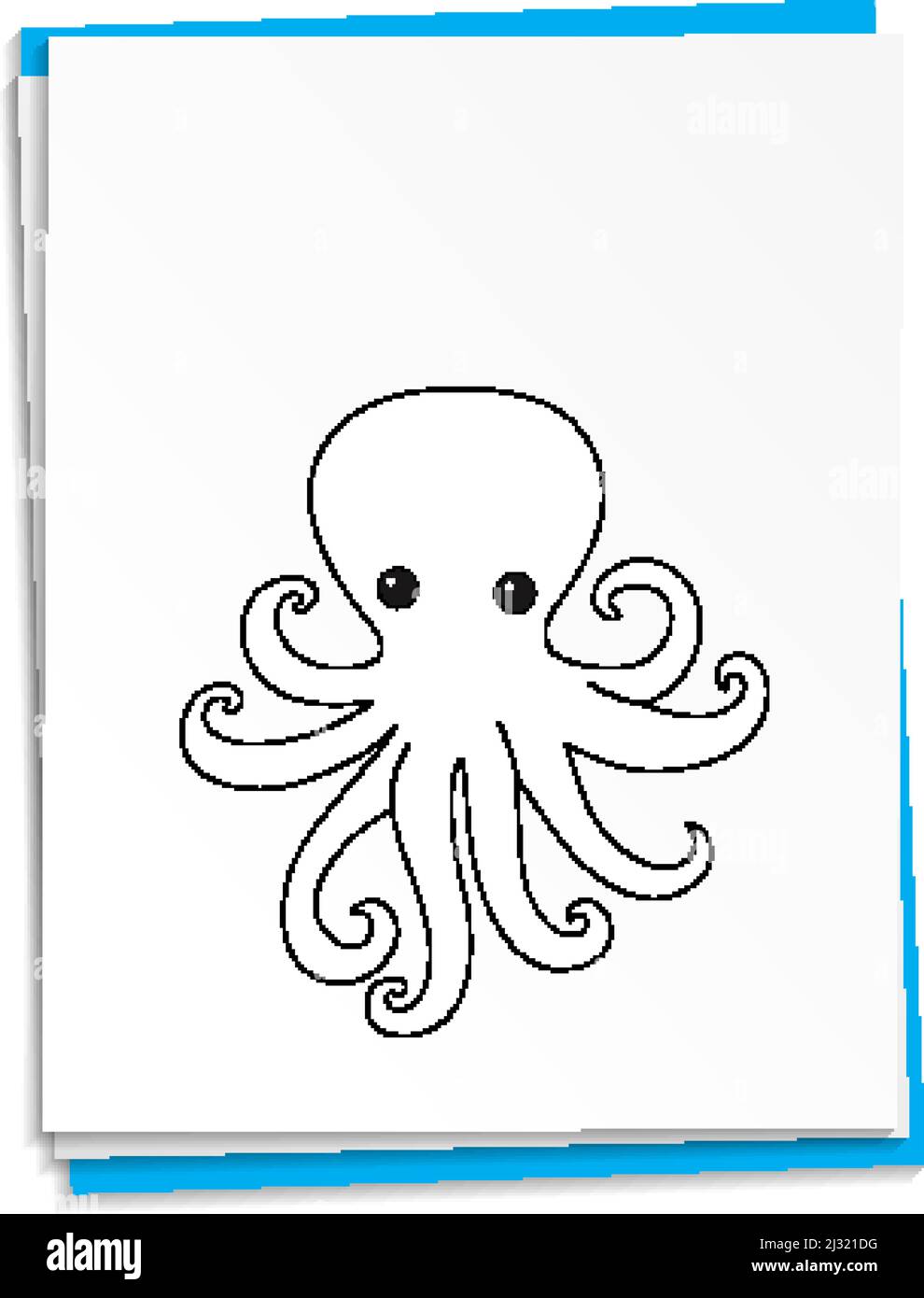 Hand drawn octopus on paper illustration Stock Vector Image & Art - Alamy