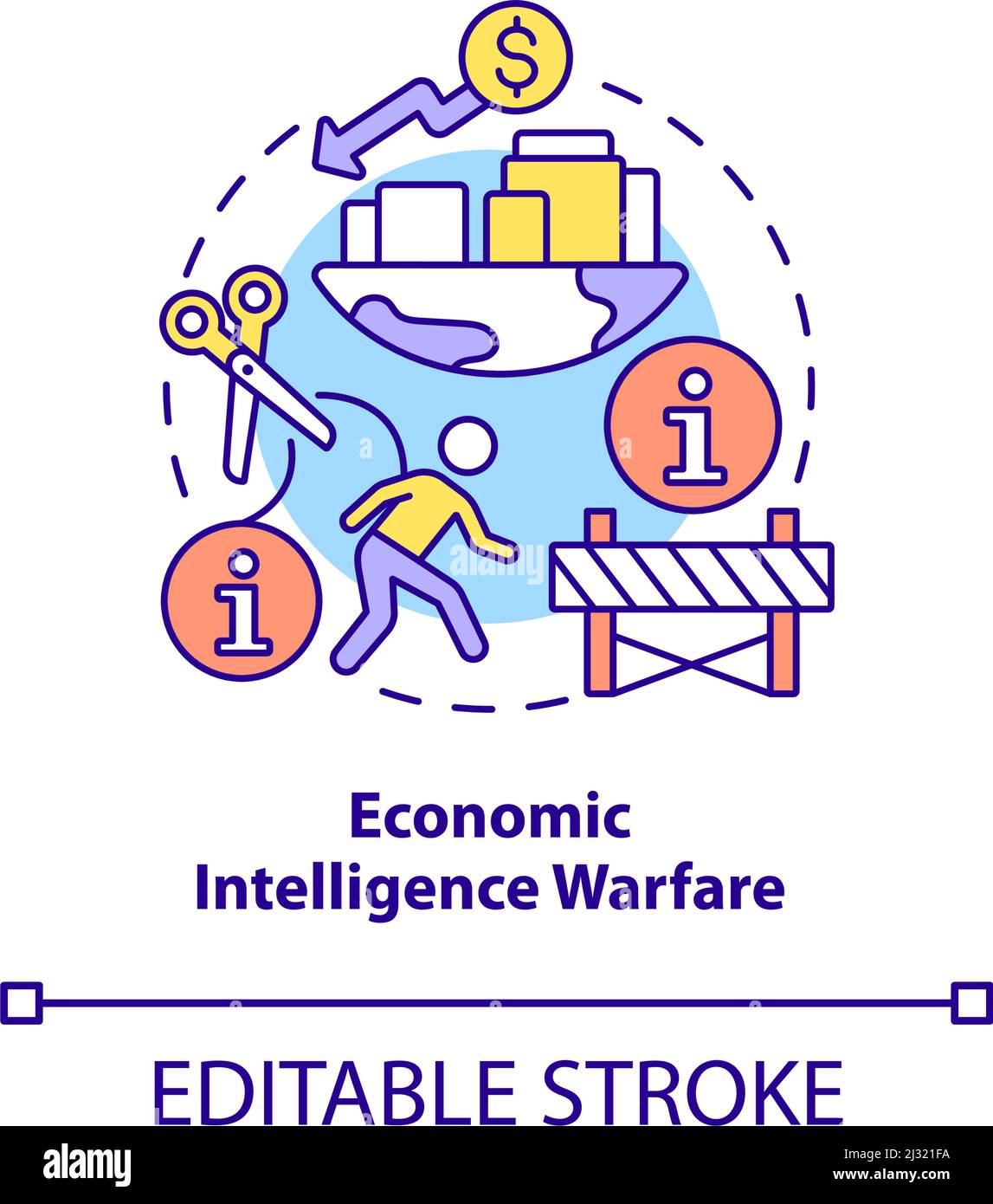 Economic intelligence warfare concept icon Stock Vector Image & Art - Alamy