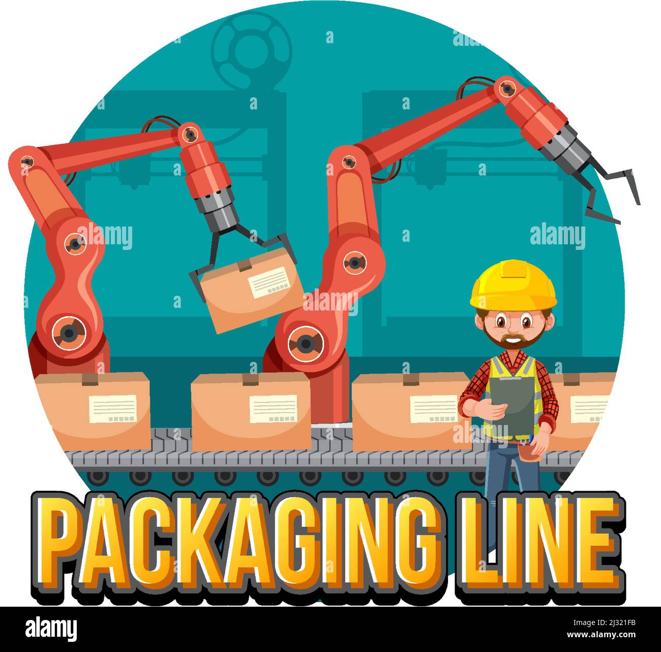 Packaging Line logo banner design illustration Stock Vector Image & Art ...