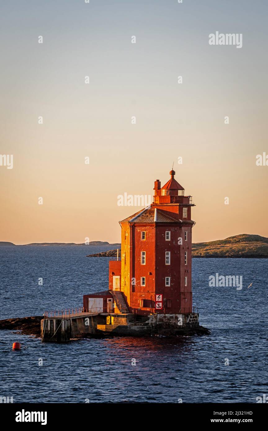 Kjeungsskjaeret Fyr, the octagonal lighthouse shows the ships the ...
