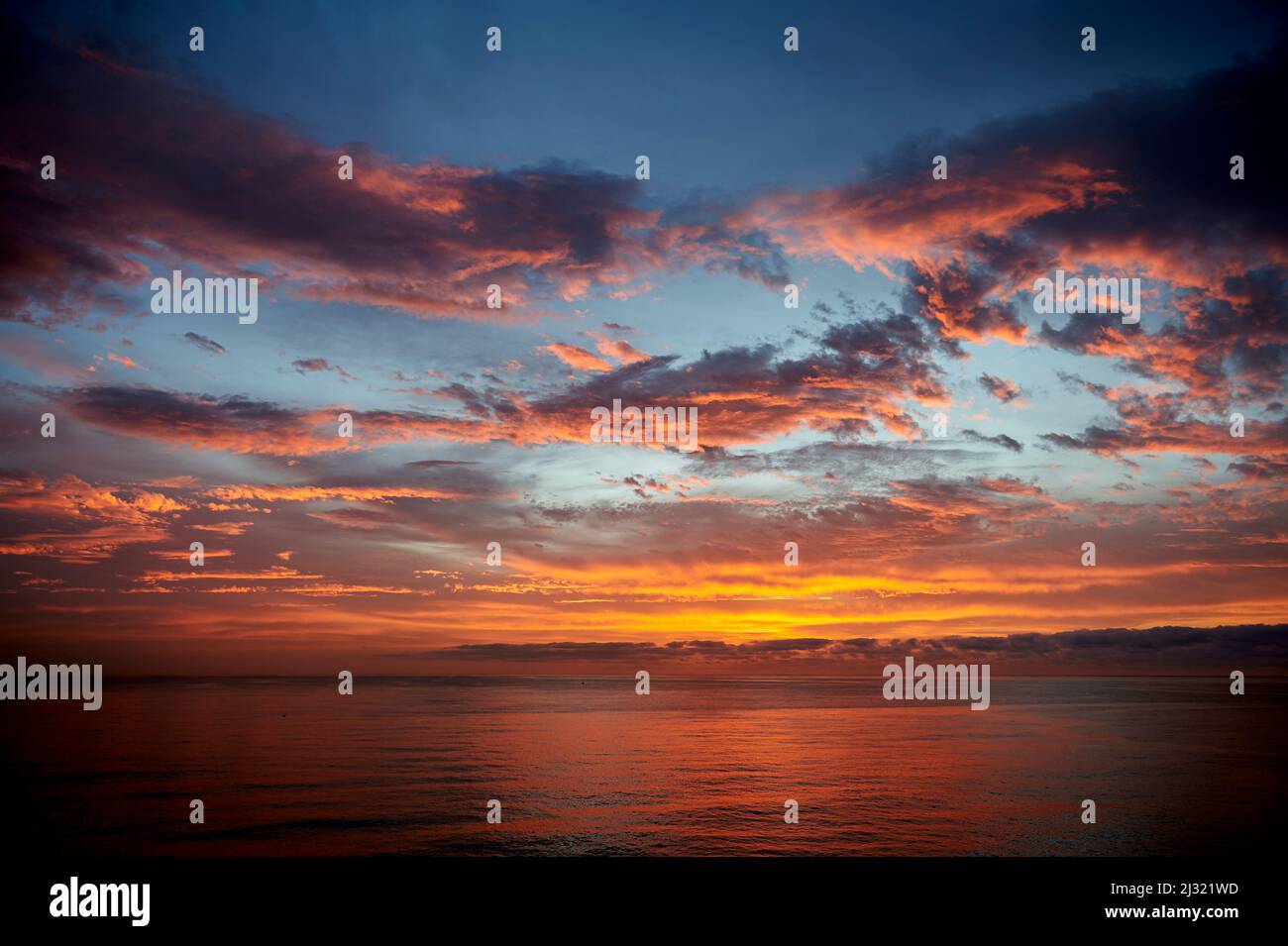 Sunrise off the coast of La Palmne, Canary Islands, Europe Stock Photo ...