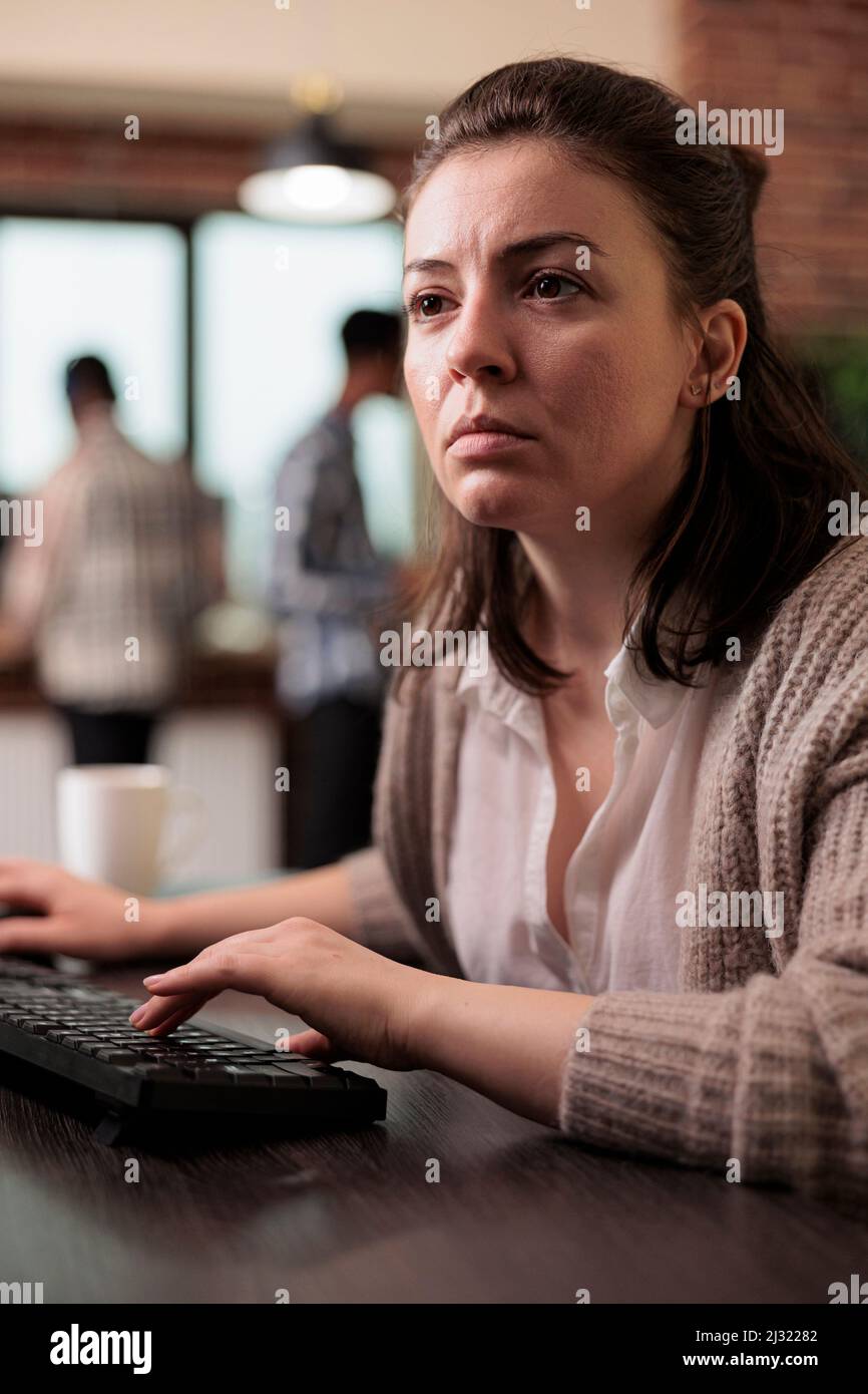 Confident cyber security officer accesing administrator rights by ...