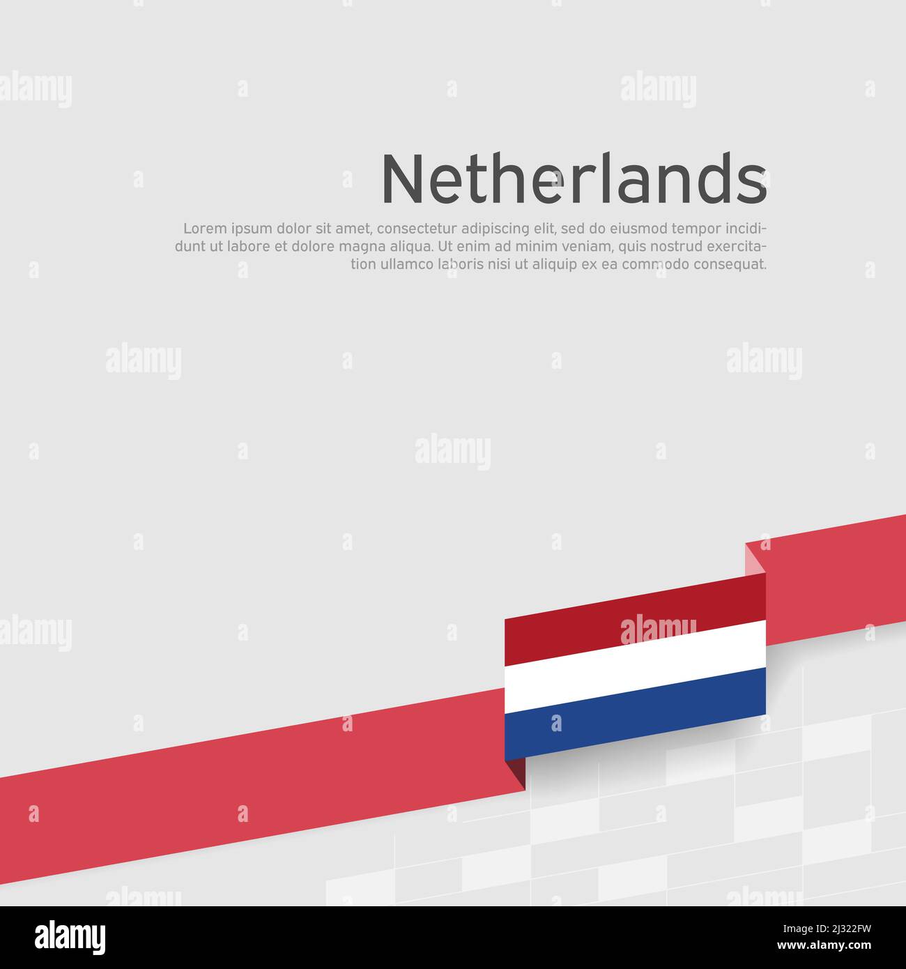 Netherlands flag background. Netherlands flag ribbon on white ...