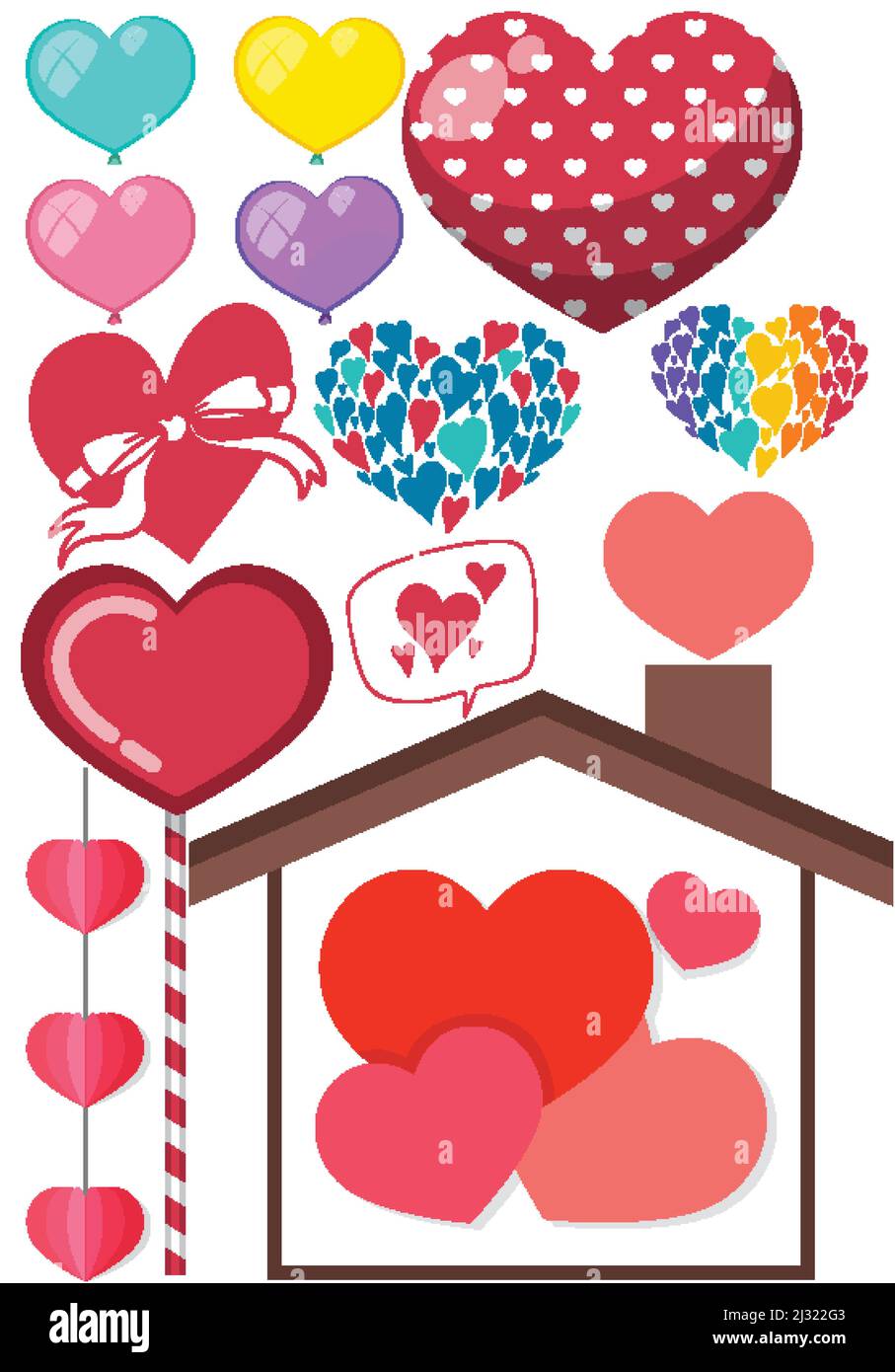 Valentine theme with many hearts illustration Stock Vector Image & Art ...