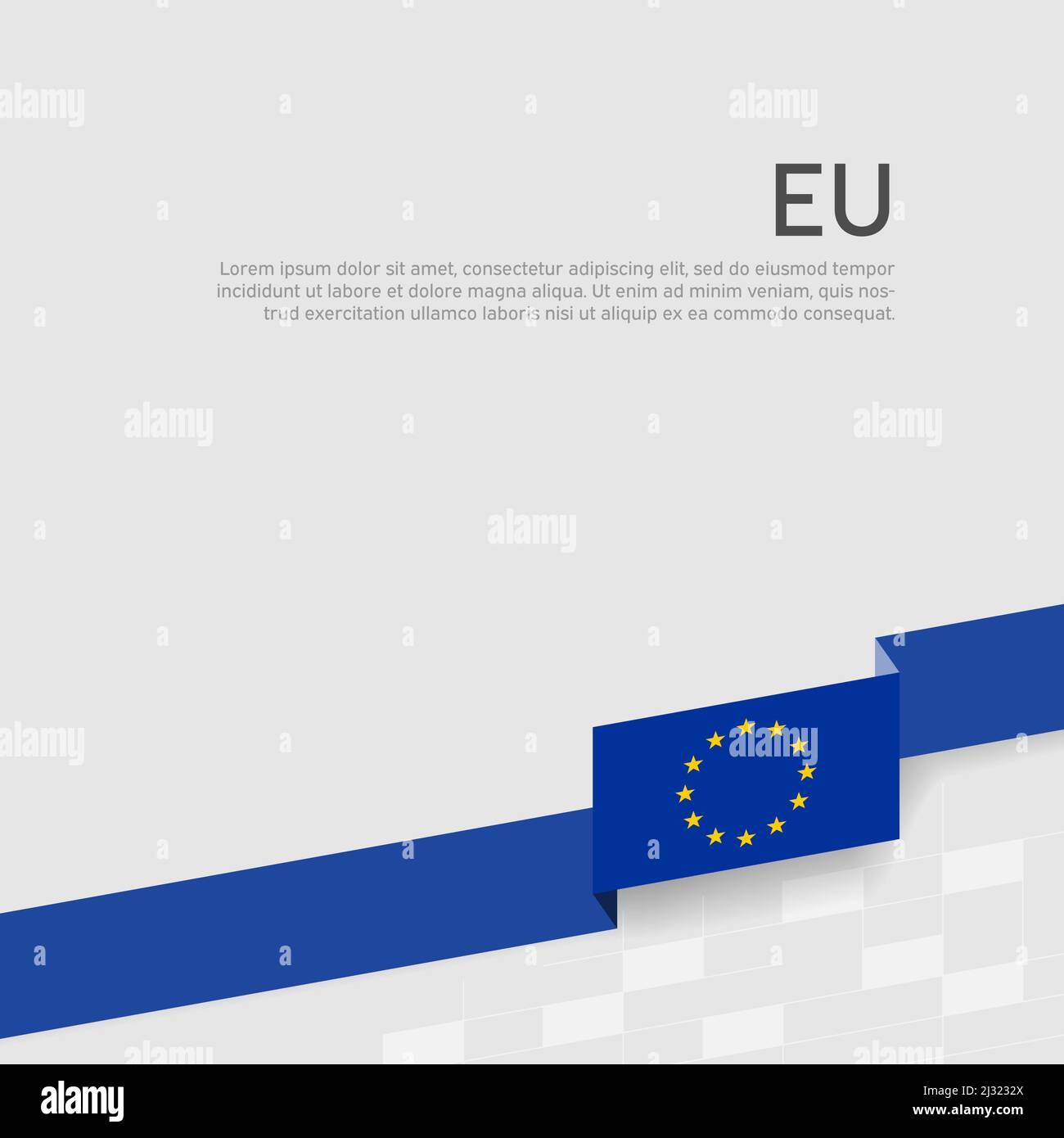 European union flag background. European union flag with blue ribbon on ...