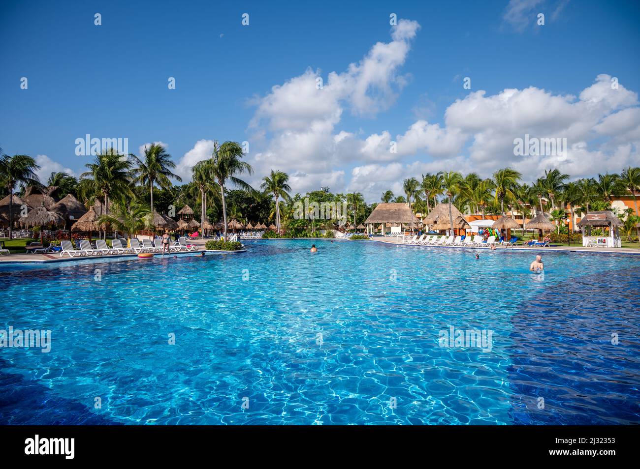 Tulum, Mexico - March 23, 2022: View of swimming pools at the Bahia ...