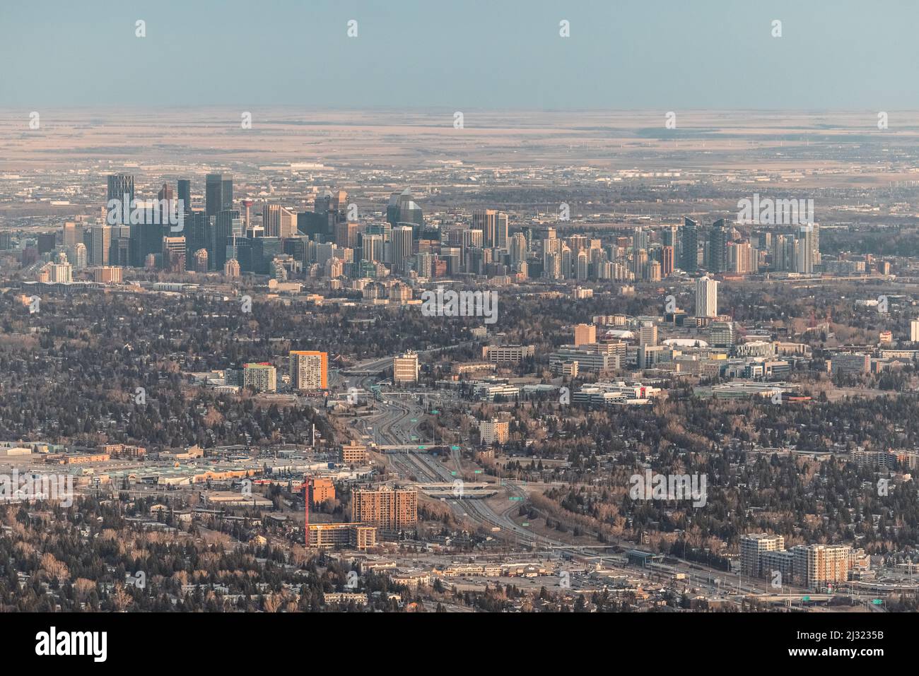 The city of Calgary and surround landscapes during the day Stock Photo ...