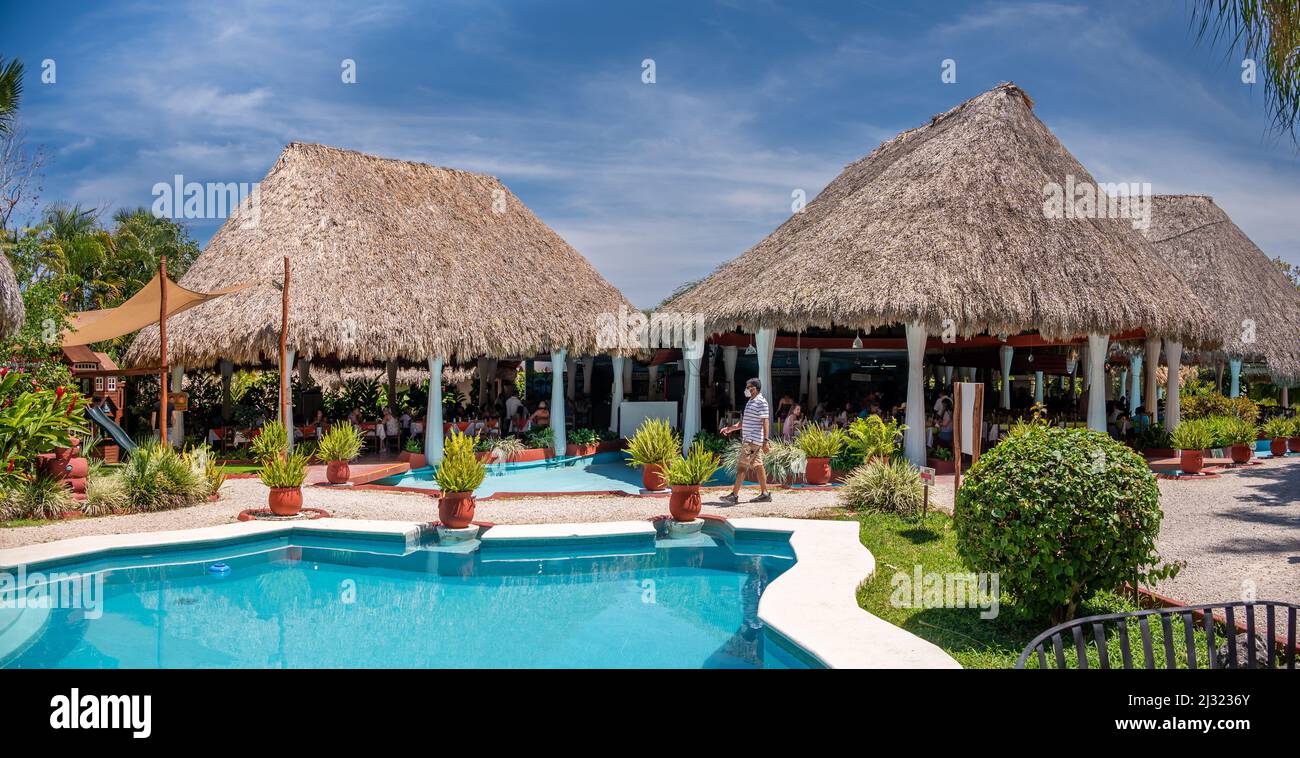 Piste, Mexico - March 25, 2022: View of attractions at the Pueblo Maya ...