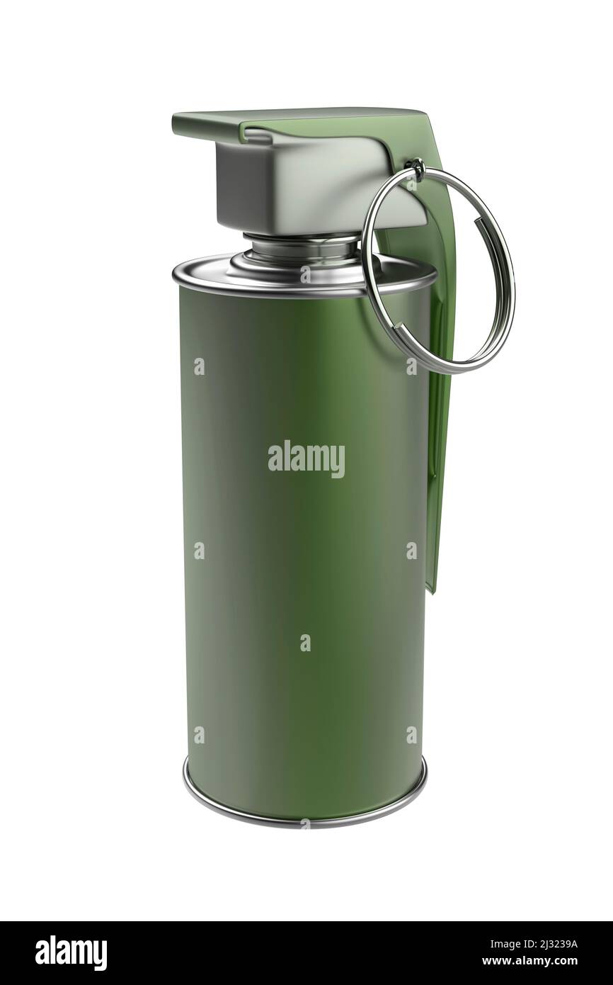 Smoke grenade on white background Stock Photo - Alamy