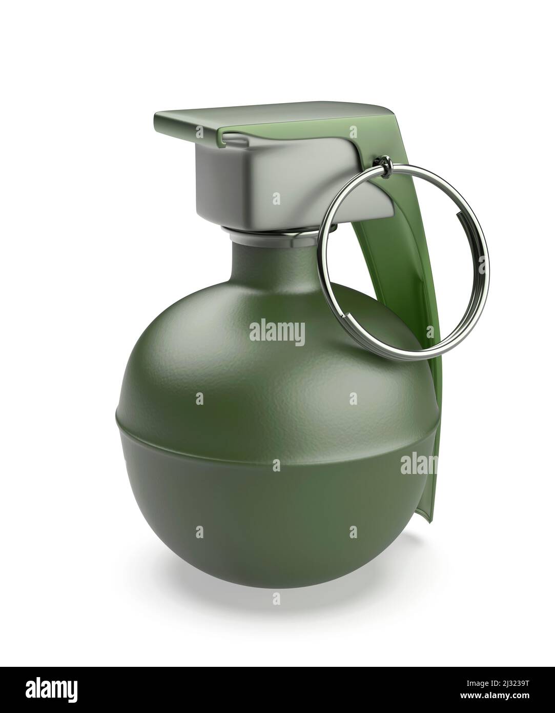 Military hand grenade on white background Stock Photo - Alamy
