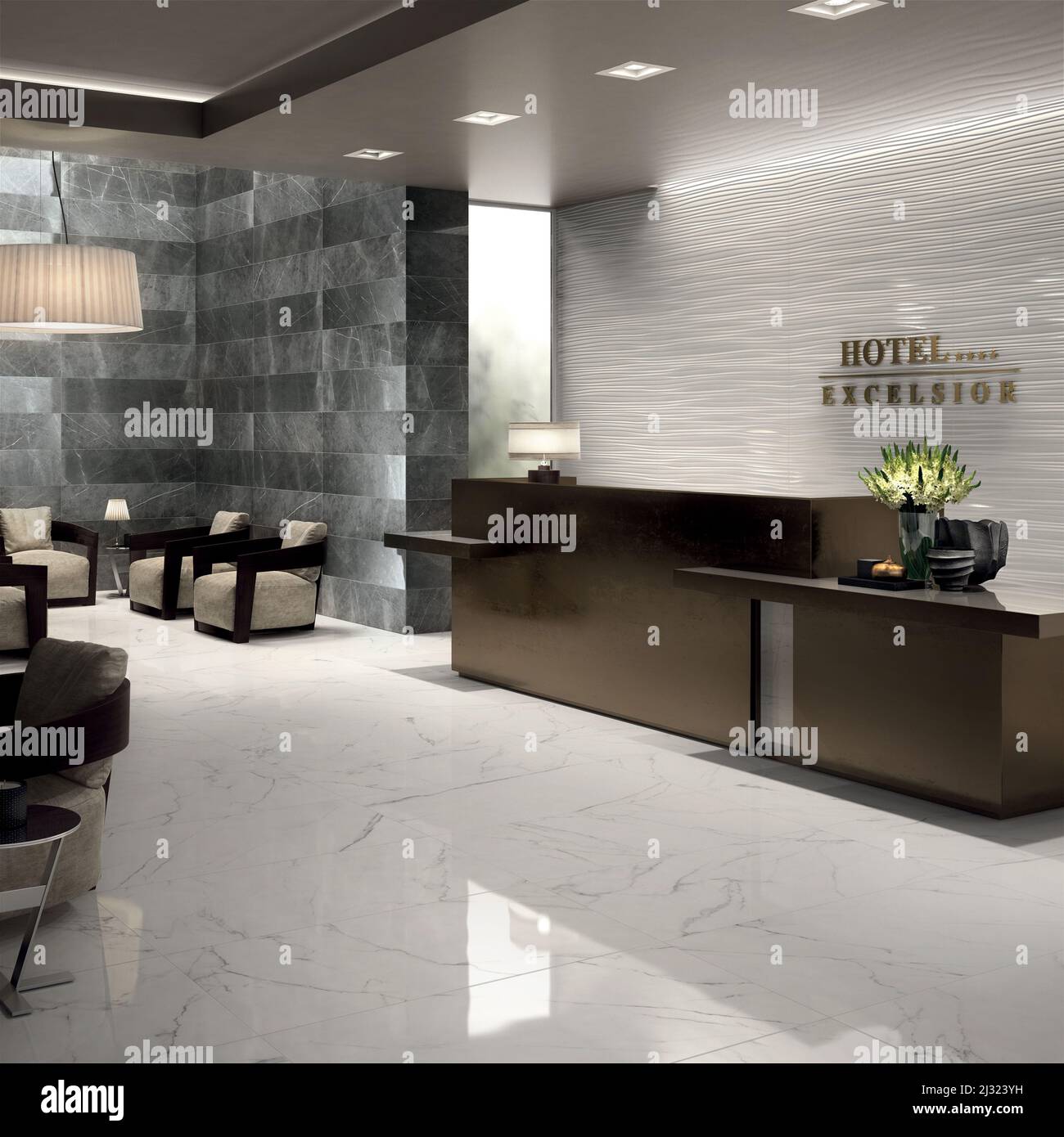 Modern Office Reception Backdrop Design