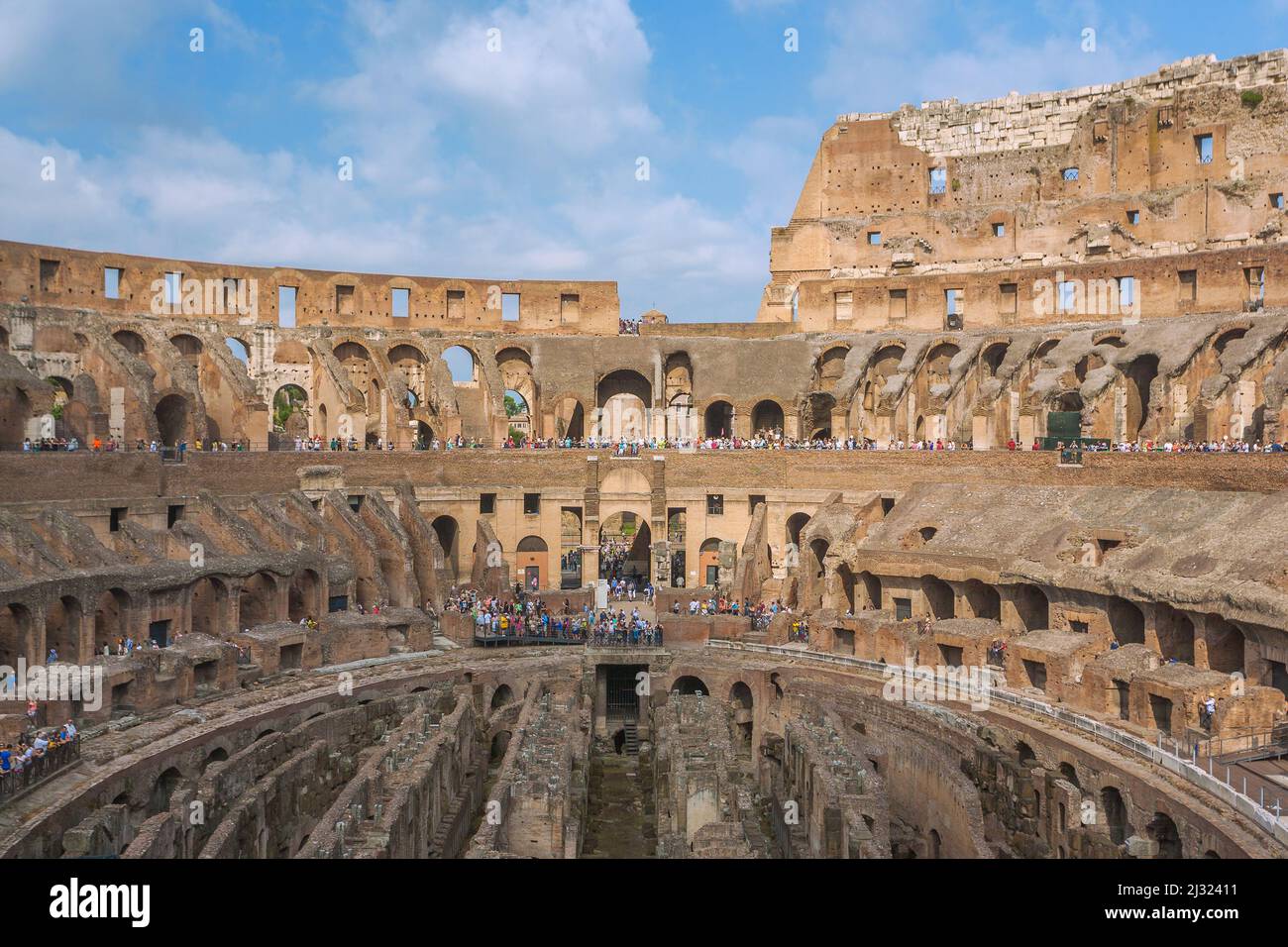 Rome, Colosseum interior view with tiers and arena Stock Photo - Alamy