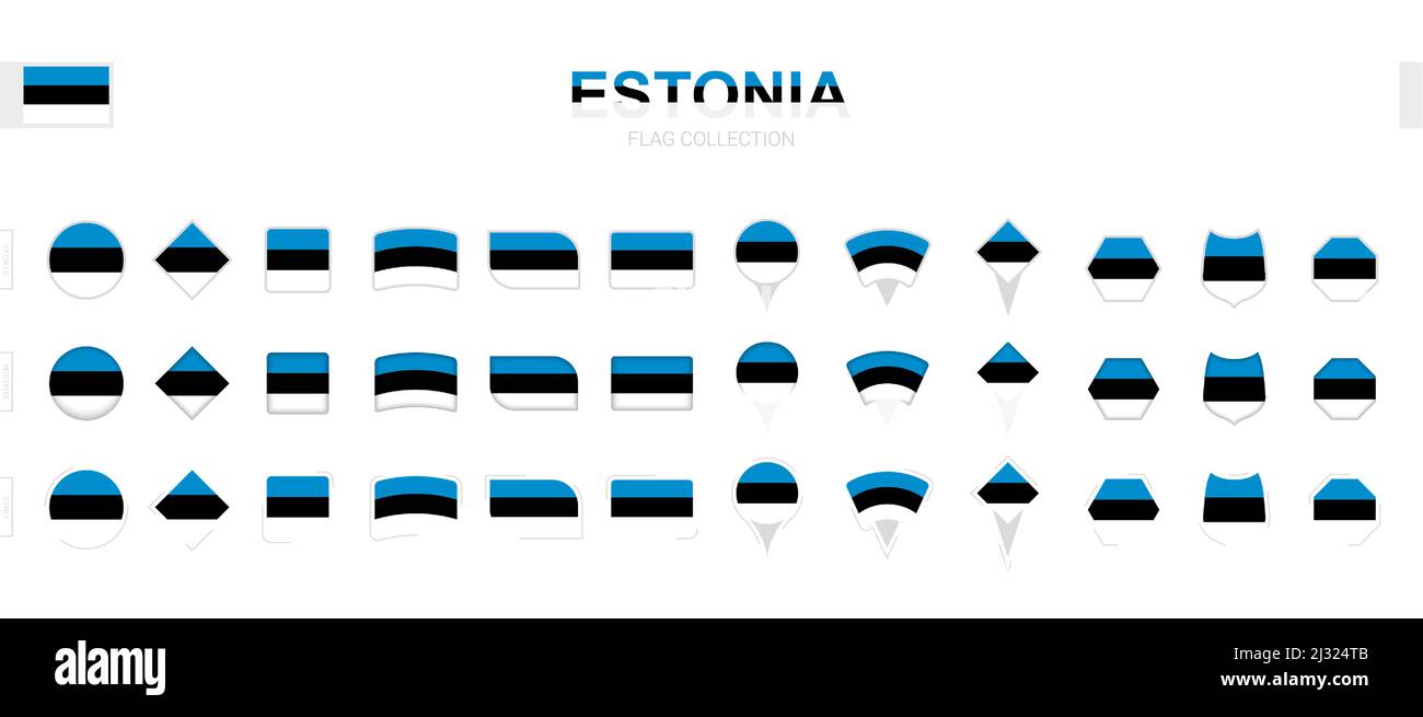 Large collection of Estonia flags of various shapes and effects. Big ...