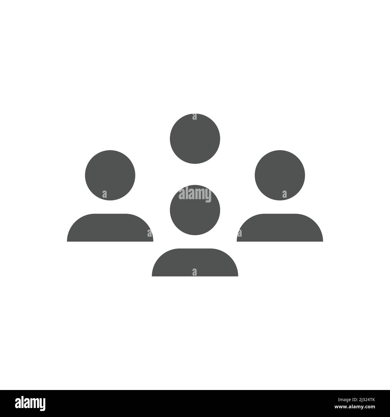 Group of people black vector icon. Crowd filled symbol Stock Vector ...