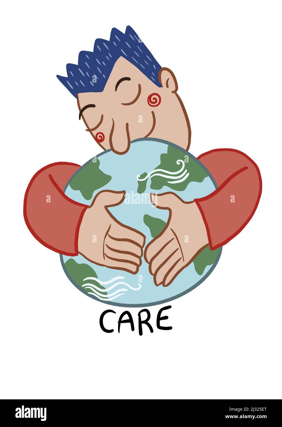 Hug the world illustration Stock Photo - Alamy