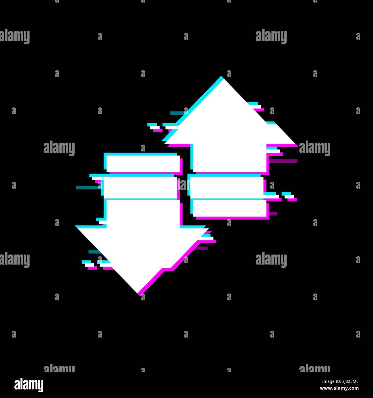 Arrows pointing in opposite directions, up down isolated web navigation ...