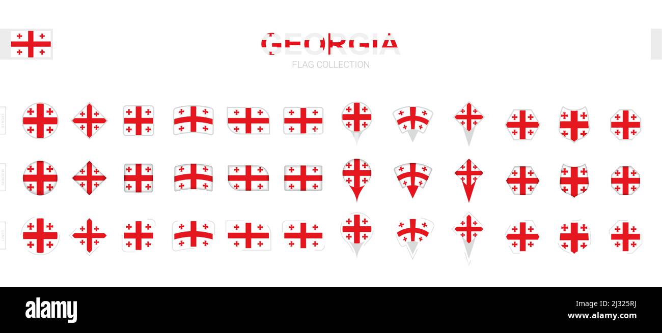Large collection of Georgia flags of various shapes and effects. Big ...