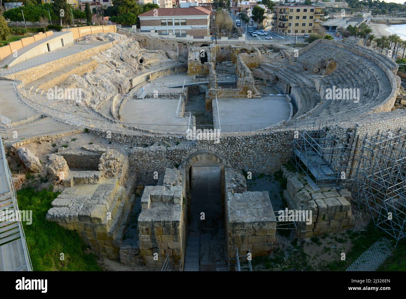 The roman amphitheater of Tarragona in Spain Stock Photo - Alamy
