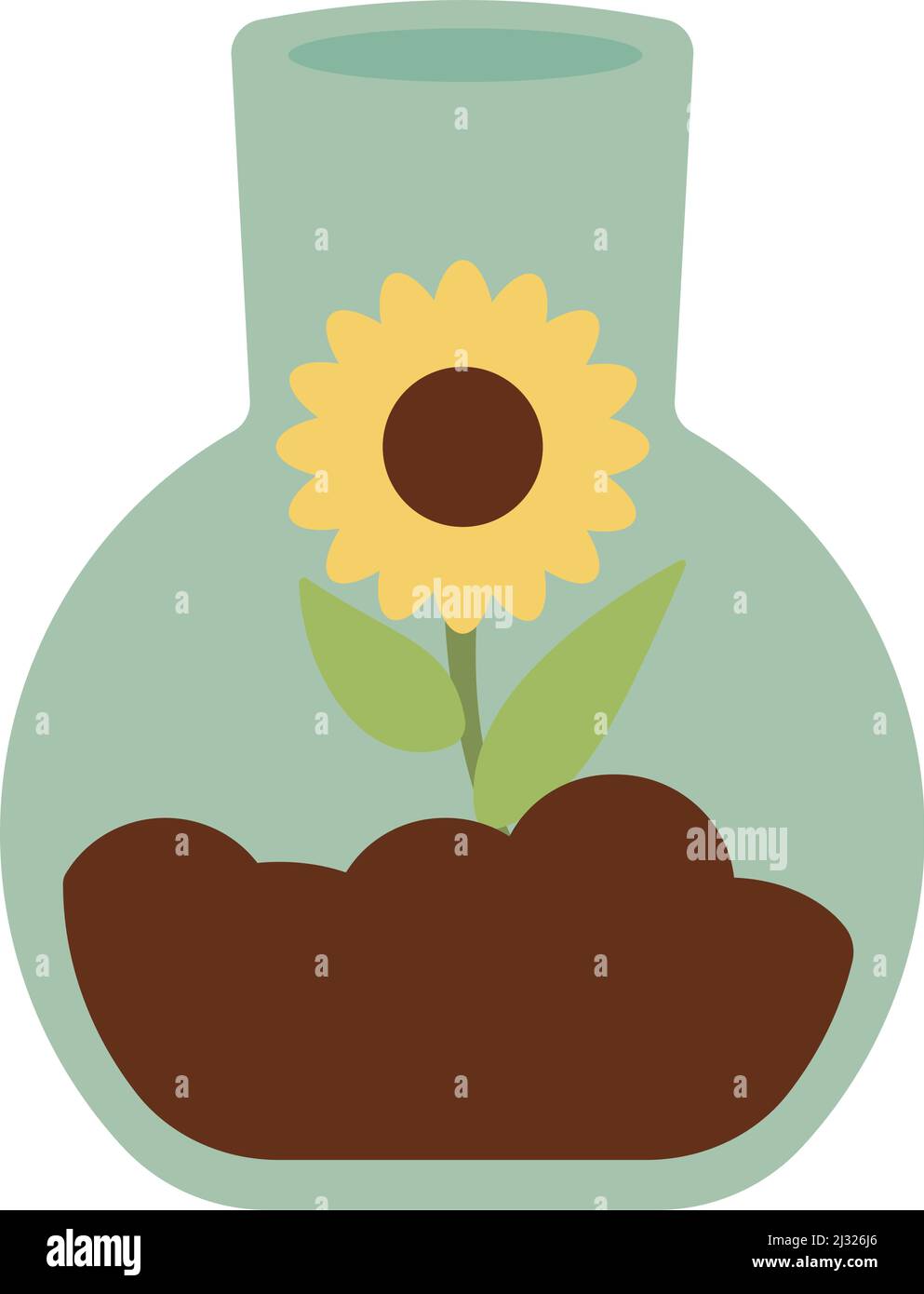 sunflower in glass pot Stock Vector Image & Art - Alamy
