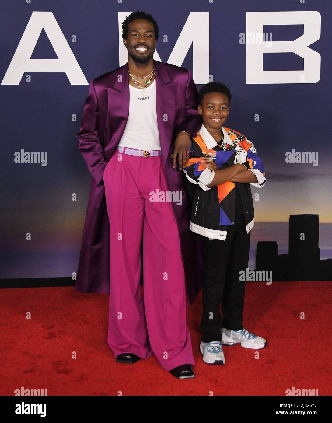 (L-R) Yahya Abdul-Mateen II and McColm Cephas Jr. at the AMBULANCE Los Angeles Premiere held at ...