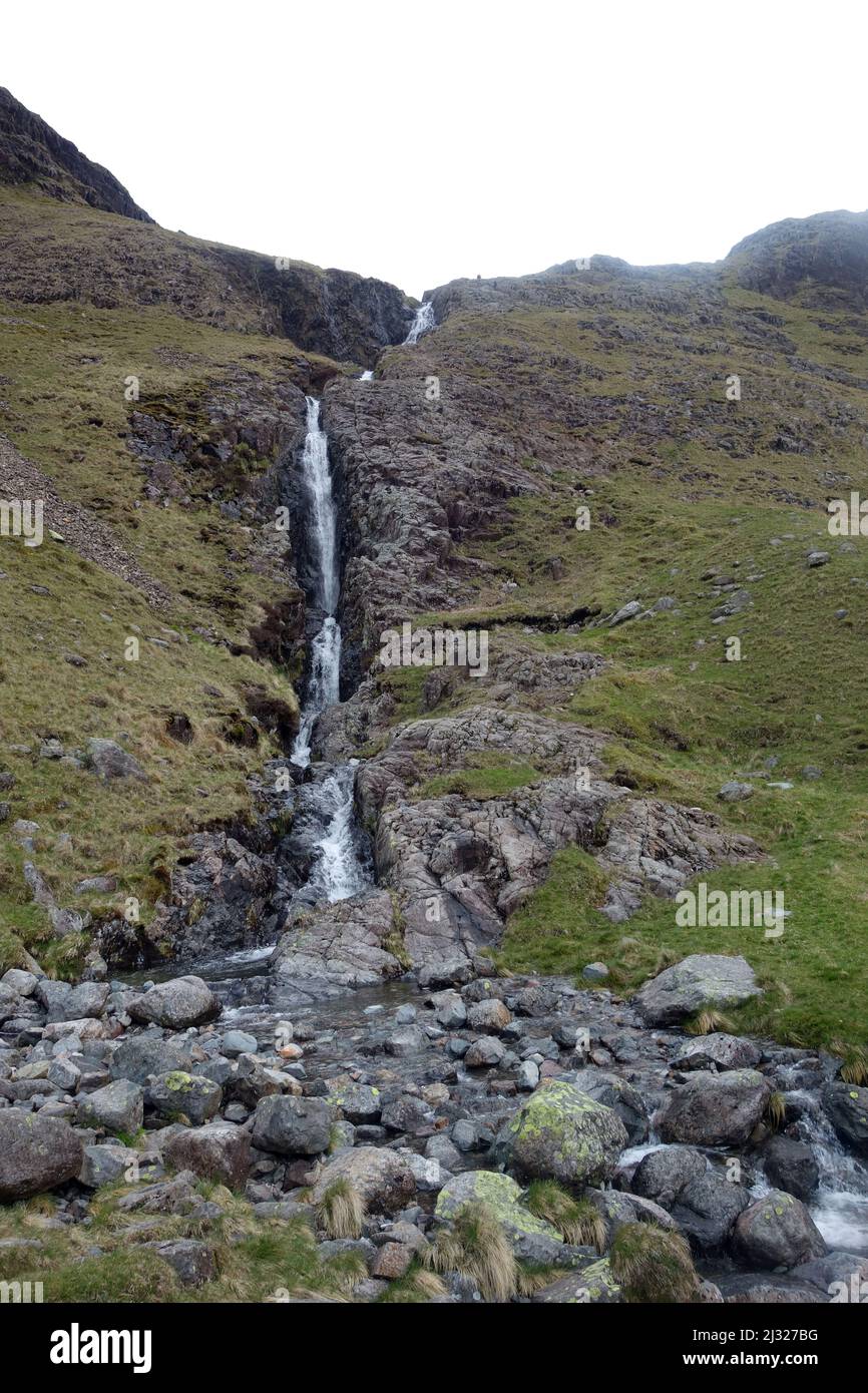 Cam Spout Crag Waterfall near the Wainwright 'Scafell' in Eskdale, Lake ...