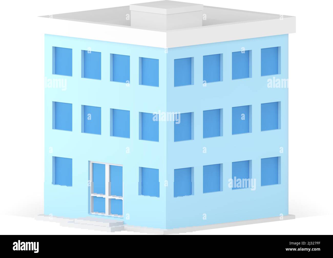 Realistic 3d icon real estate modern multistory building exterior front ...