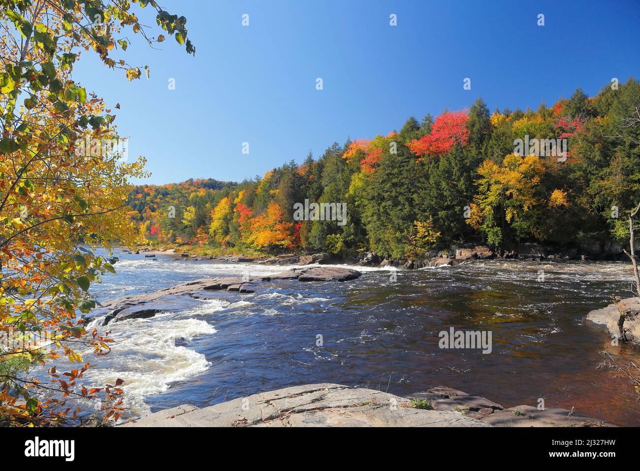 Landscape at the Red River, Quebec, Canada Stock Photo - Alamy