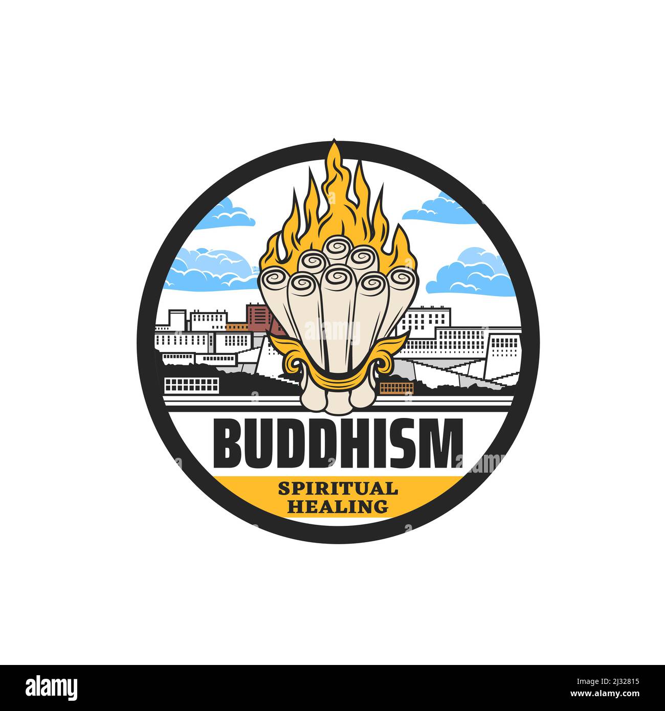 Buddhist scrolls Stock Vector Images - Alamy