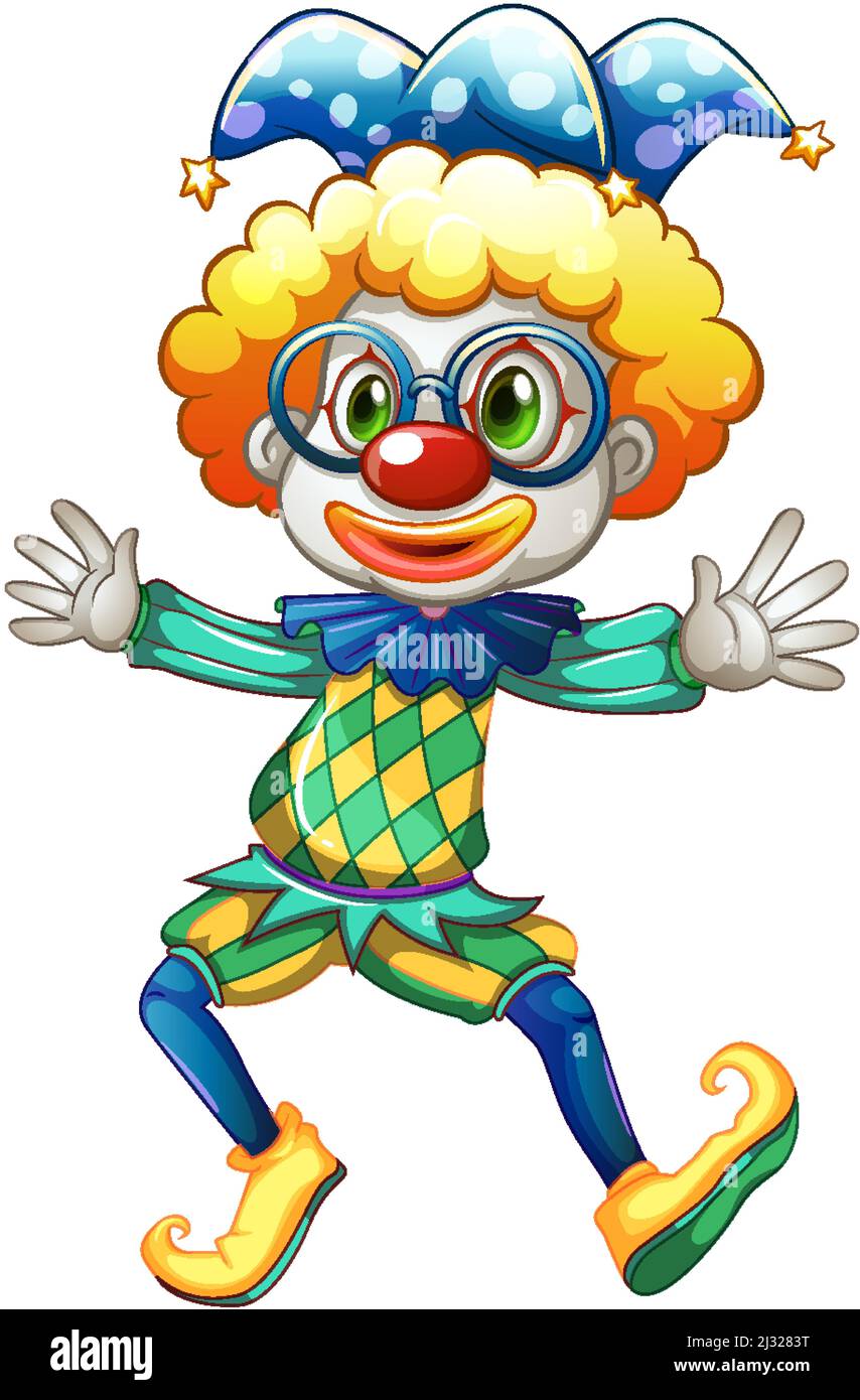 Colourful clown cartoon character illustration Stock Vector Image & Art ...