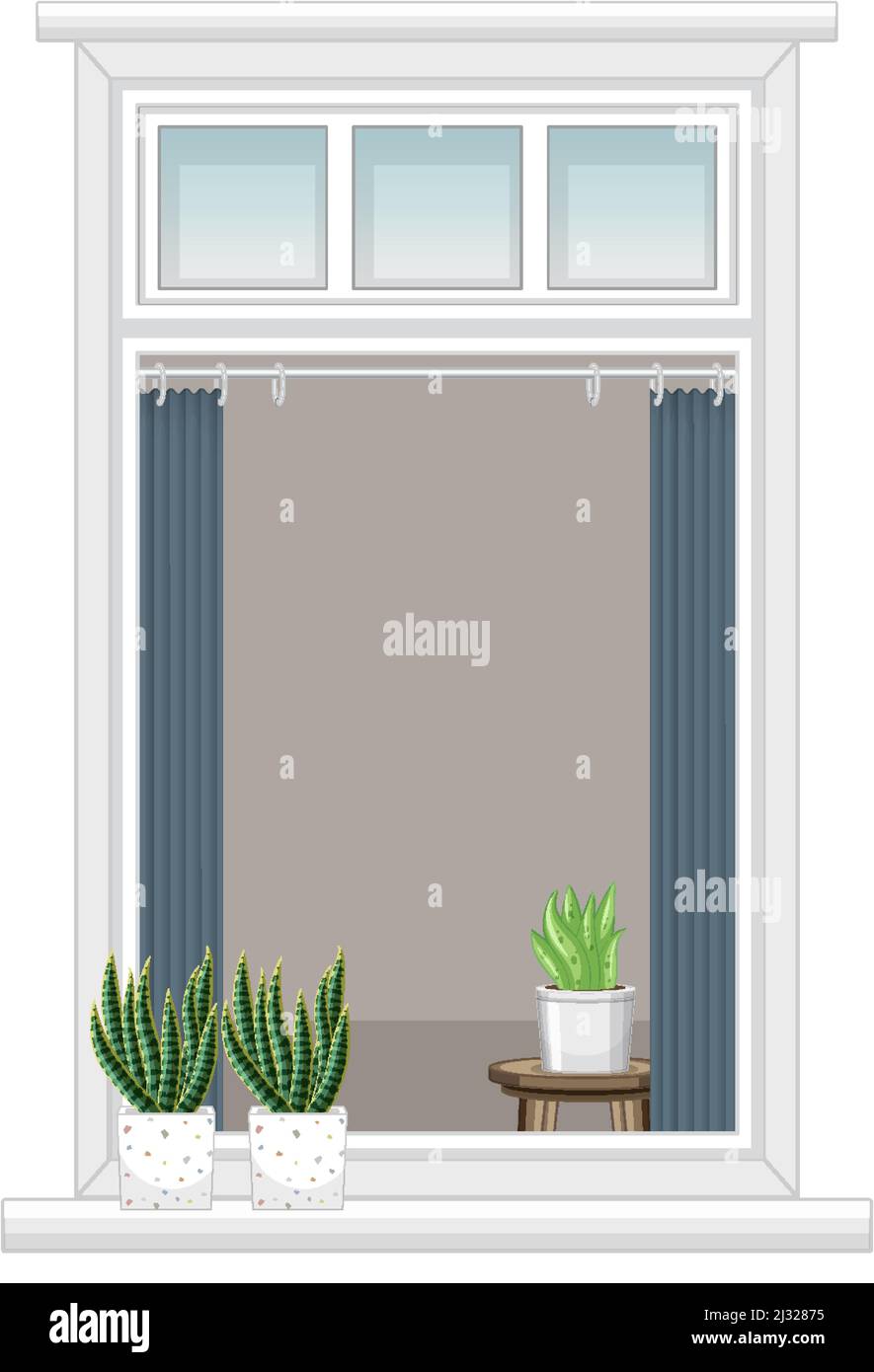 A window for apartment building or house facade illustration Stock ...