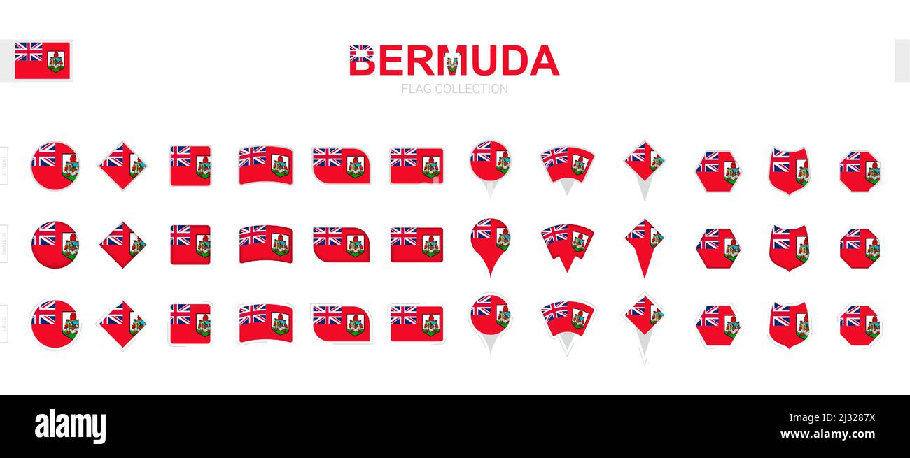 Large collection of Bermuda flags of various shapes and effects. Big ...