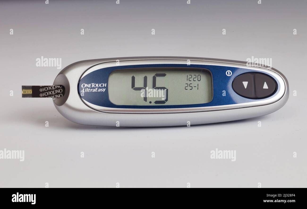 Aglauco or glucometer. Diabetes patient can measure glucose level in ...
