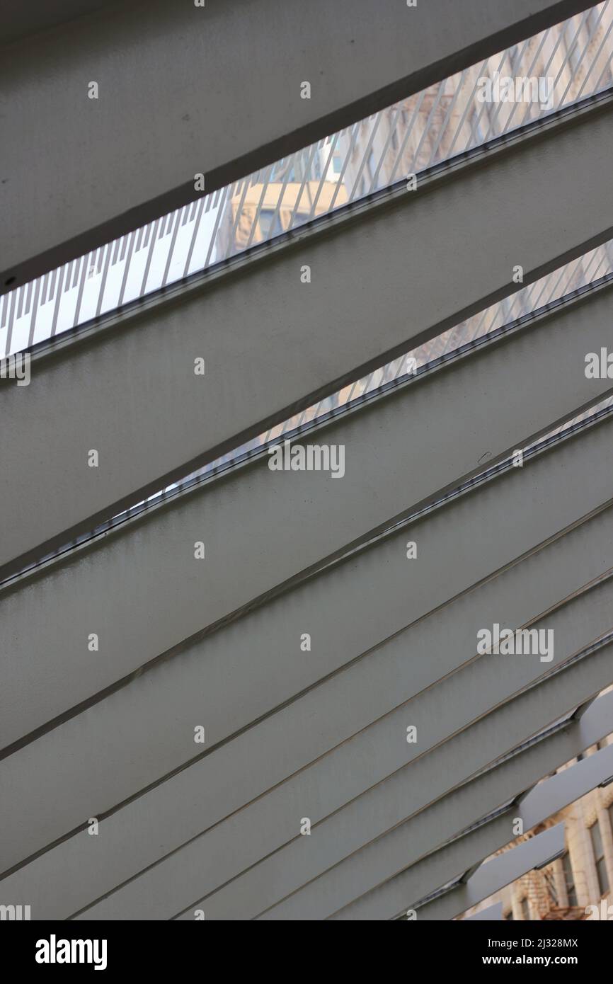 Decorative steel beams constructing the roof of the local downtown ...